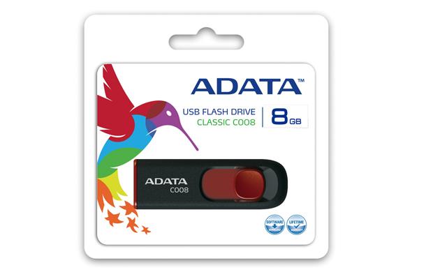 Přenosný flash disk ADATA C008 8GB černý (black) | kak.cz