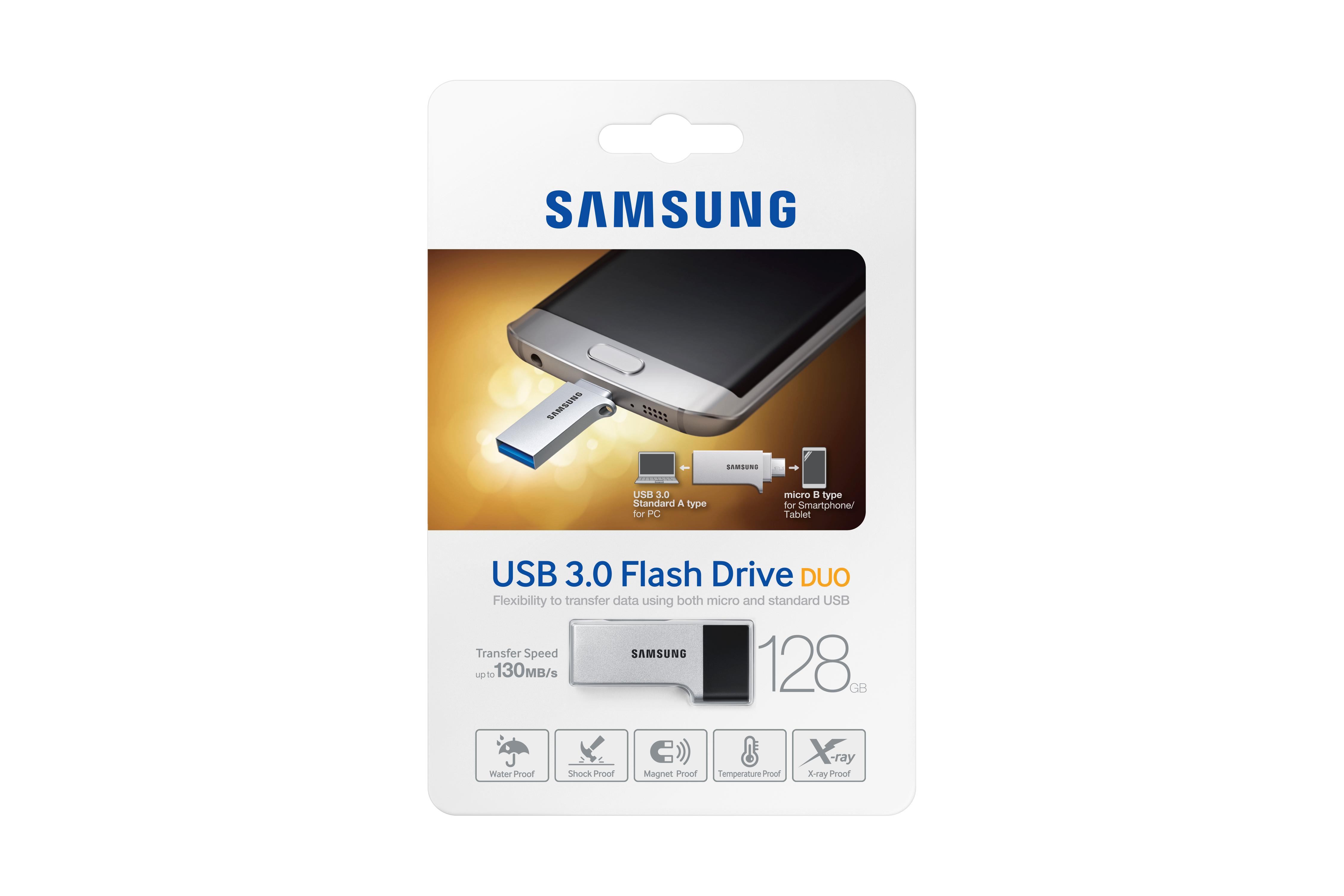 Přenosný flash disk SAMSUNG Flash Disk OTG 128GB MUF-128CB/EU Kovový ...